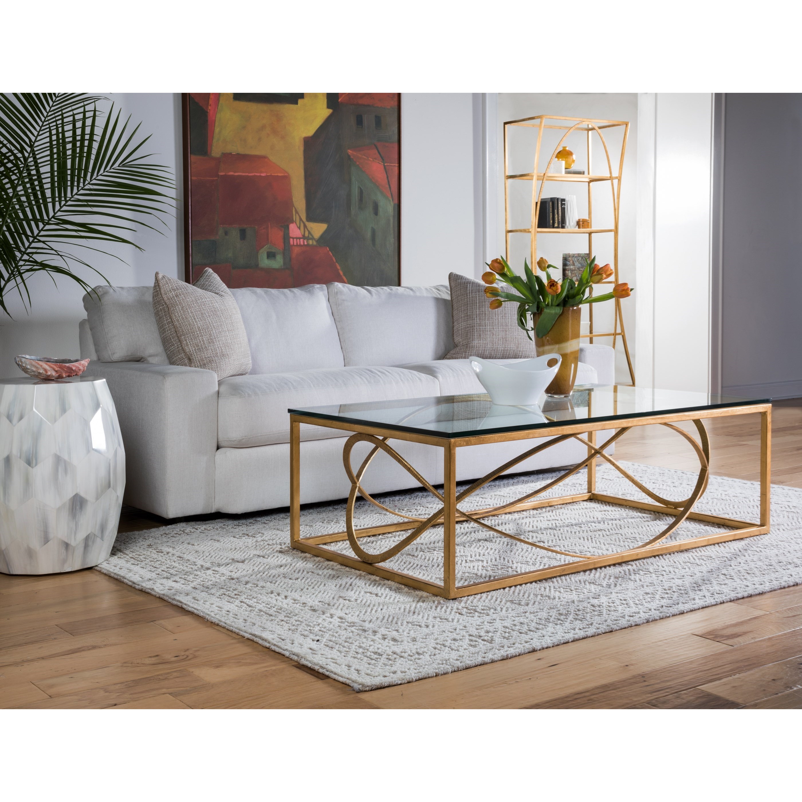 Artistica Artistica Metal 2234 945 48 Ellipse Contemporary Rectangular Cocktail Table with Glass Top Jacksonville Furniture Mart Occ Cocktail Coffee Tables